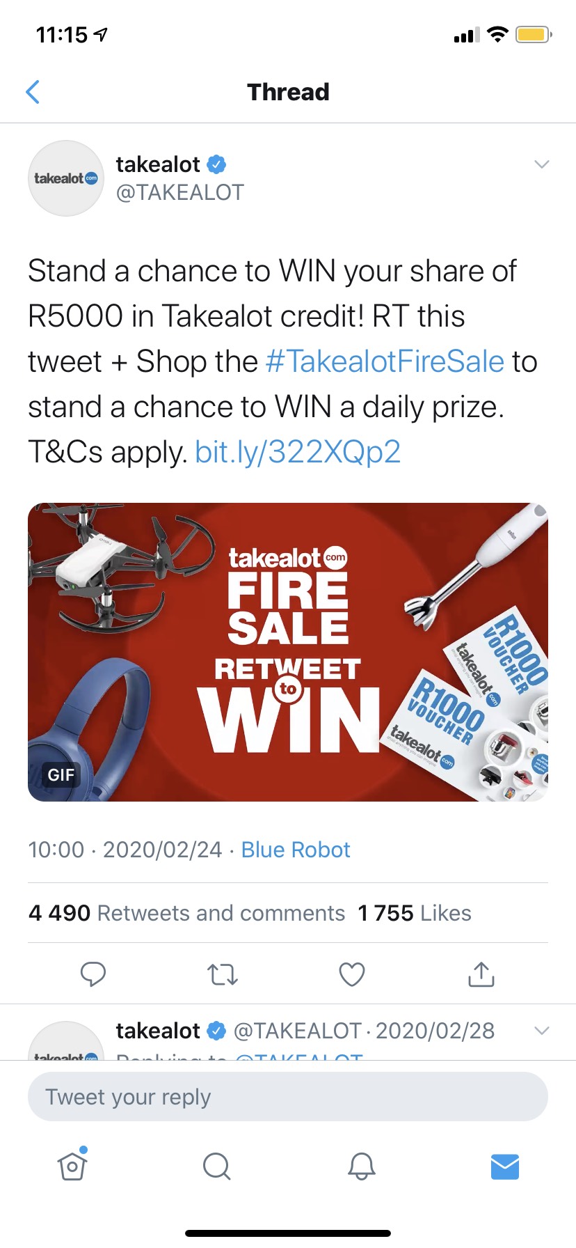 Blue Robot | Tweet to Unlock | Coupons on Twitter